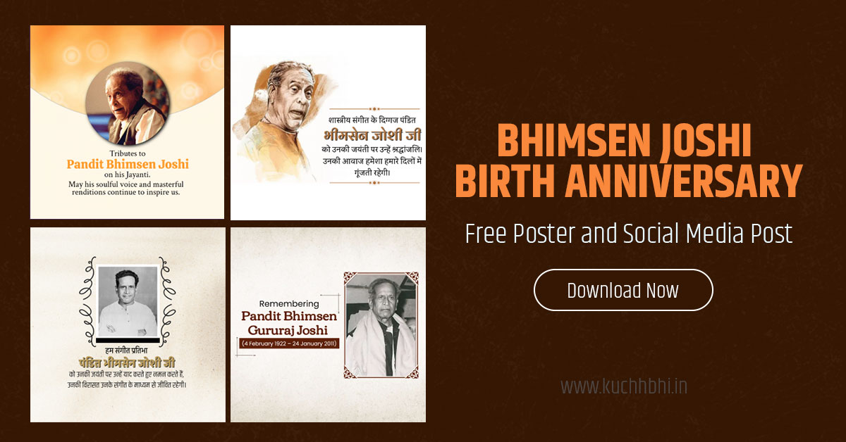 Bhimsen Joshi Birth Anniversary - 4 Feb | Download Free Poster And ...